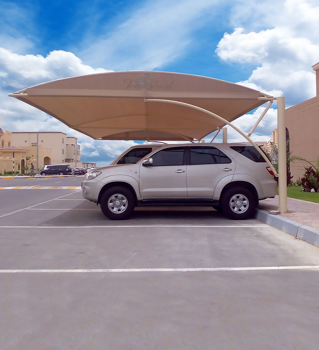 Bottom Support Cantilever Parking Shade - car parking shade suppliers ...